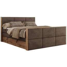 BOXSPRINGBETT ALBERO 2 KING DUO 200/200 Braun Velvet - H3