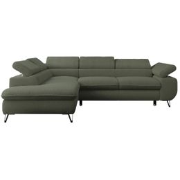 ECKSOFA PETER L Gr&uuml;n Boucle - Links Seite