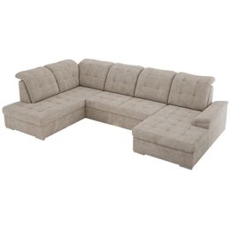 WOHNLANDSCHAFT MADRITO U - Beige Struktur - Links