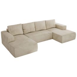 WOHNLANDSCHAFT TRENTINO U Beige Velvet
