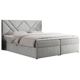 BOXBETT NEOMI 140/200 - Hellgrau Strukture - H3 - Topper T25