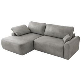 ECKSCHLAFSOFA CUBO L Hellgrau Velvet - links