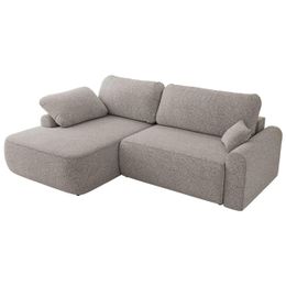 ECKSCHLAFSOFA CUBO L Hellgrau Struktur - links