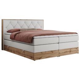 BOXSPRINGBETT VENETO KING 200/200 Wei&szlig; Kunstleder - H3