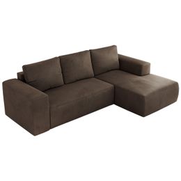 ECKSOFA TRENTINO L Braun Velvet - Rechts