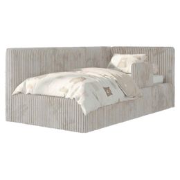 POLSTERBETT TILVO ALTA 90/200 - Beige Cord - Ohne Matratze - Rechts