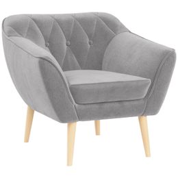SESSEL Pirs 1 Sitzer Velvet Hellgrau