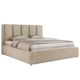POLSTERBETT SAVINO CLASSIC 160/200 - Beige Struktur - Schaum-Matratze