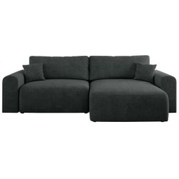 ECKSOFA NELSON Dunkelgrau Struktur
