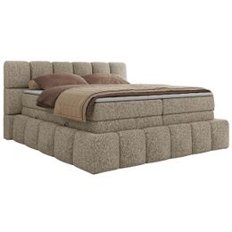 BOXSPRINGBETT NIRA KING 200/200 Dunkelbeige Strukture - H4