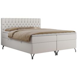 BOXBETT GRIMALDI 160/200 Wei&szlig; Kunstleder - H3