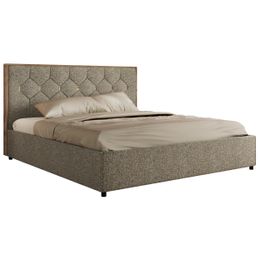 POLSTERBETT LARINO CLASSIC 140/200 - Grau Strukture - Schaum-Matratze