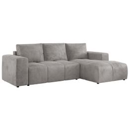 ECKSOFA MONIVA Hellgrau Velvet - Rechts