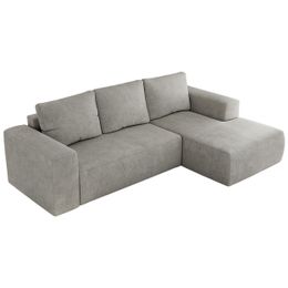 ECKSOFA TRENTINO L Hellgrau Stukture - Rechts