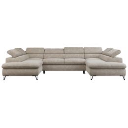 WOHNLANDSCHAFT PETER U Struktur Beige