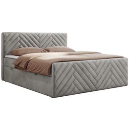 BOXBETT PARIS DUO 120/200 - Hellgrau Velvet - H3