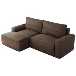 ECKSOFA BELLUNO L Braun Velvet - Links