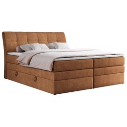BOXSPRINGBETT GOLD-10 KING 140/200 Orange Struktur - H4