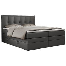 BOXSPRINGBETT PREMIUM 10 KING 200/200 Dunkelgrau Kunstleder - H4