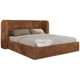POLSTERBETT EMORA CLASSIC 160/200 - Orange Cord - Schaum-Matratze