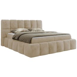 BOXBETT NIRA 140/200 - Creme Pl&uuml;sch - H3