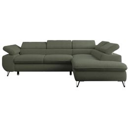 ECKSOFA PETER L Gr&uuml;n Boucle - Rechts Seite