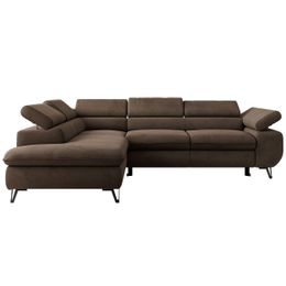 ECKSOFA PABLO L Braun Velvet - Links Seite