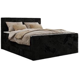 BOXSPRINGBETT TILIANO KING DUO 180/200 - Schwarz Cord - H3