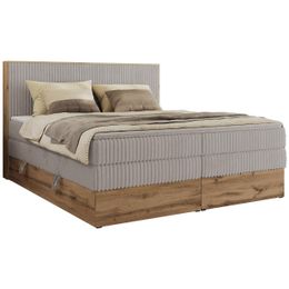 BOXBETT WOOD CLASSIC KING 200/200 - Hellgrau Cord - H4