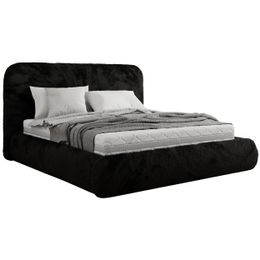 POLSTERBETT BENEA CLASSIC 180/200 - Schwarz Pl&uuml;sch - Schaum-Matratze