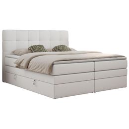 BOXSPRINGBETT LUKA KING 120/200 Wei&szlig; Kunstleder - H4