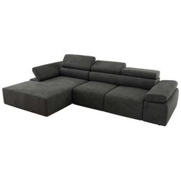 ECKSOFA RILASSO L Dunkelgrau Velvet - links
