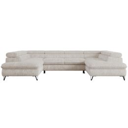WOHNLANDSCHAFT PEDRO U Cord Creme