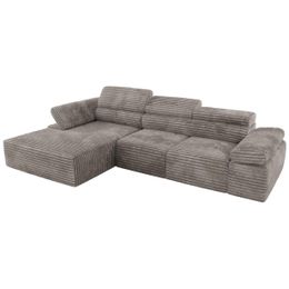 ECKSOFA RILASSO L Hellbraun Cord - links