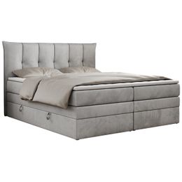 BOXSPRINGBETT PREMIUM 10 KING 200/200 Hellgrau Velvet - H3
