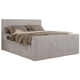 BOXSPRINGBETT TILIANO DUO 200/200 - Hellgrau Cord - H3