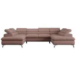 WOHNLANDSCHAFT PETER U Boucle Rosa