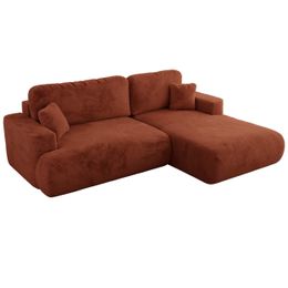ECKSOFA OVO L Orange Pl&uuml;sch - Rechts Seite