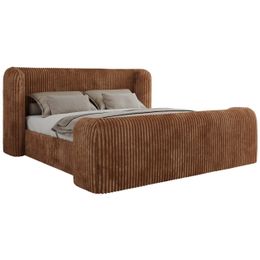 POLSTERBETT EMORA CLASSIC DUO 160/200 - Orange Cord - Schaum-Matratze