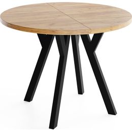 ESSTISCH Vero rund ausziehbar verl&auml;ngerbar, Eiche Braun 100-300/100/77 cm
