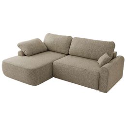 ECKSCHLAFSOFA CUBO L Dunkelbeige Struktur - links
