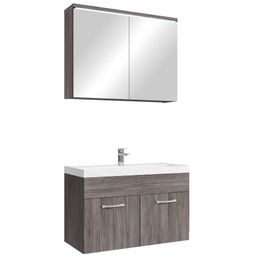Badplaats BADM&Ouml;BEL-SET Paso 3 Teile Grau Eiche - 80 x 35 x 55 cm
