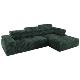 ECKSOFA RILASSO L Gr&uuml;n Cord - rechts