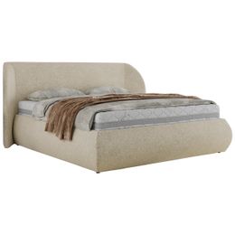POLSTERBETT CAELA CLASSIC 180/200 - Creme Strukture - Schaum-Matratze
