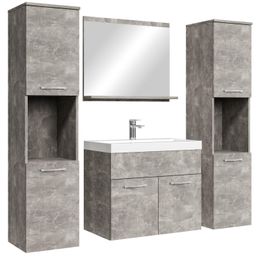 Badplaats BADM&Ouml;BEL-SET Montreal 5 Teile Beton Grau - 60 x 35 x 51 cm