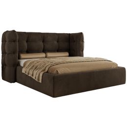POLSTERBETT FLONELLE CLASSIC 160/200 - Braun Velvet - Schaum-Matratze