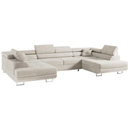 WOHNLANDSCHAFT GUSTAW U Beige Velvet
