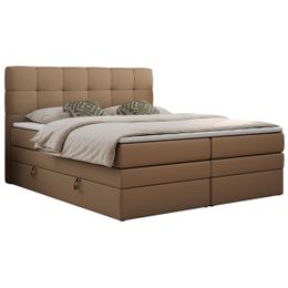 BOXSPRINGBETT LUKA KING 200/200 Braun Kunstleder - H3