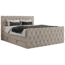 BOXSPRINGBETT MIREN KING DUO 200/200 Beige Struktur - H3