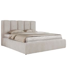 POLSTERBETT SAVINO CLASSIC 200/200 - Beige Cord - Schaum-Matratze